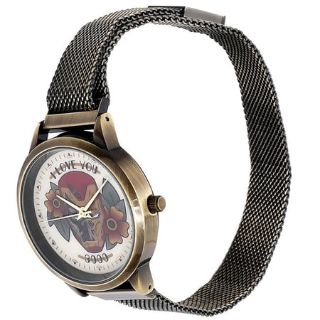 Iron Man 849329 Marvel Comics Iron Man Floral Watch with Metal Band ...