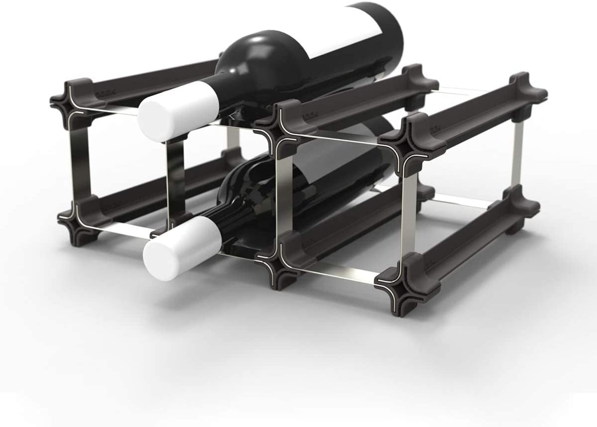 3 Nook Black Wine Storage Kit, Tabletop Wine Rack, Wine Holder Storage ...