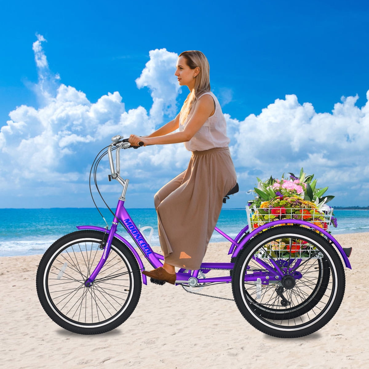 ABORON 20 inch 7 Speed Adult Tricycles , 3-Wheels Cruiser Bike with ...