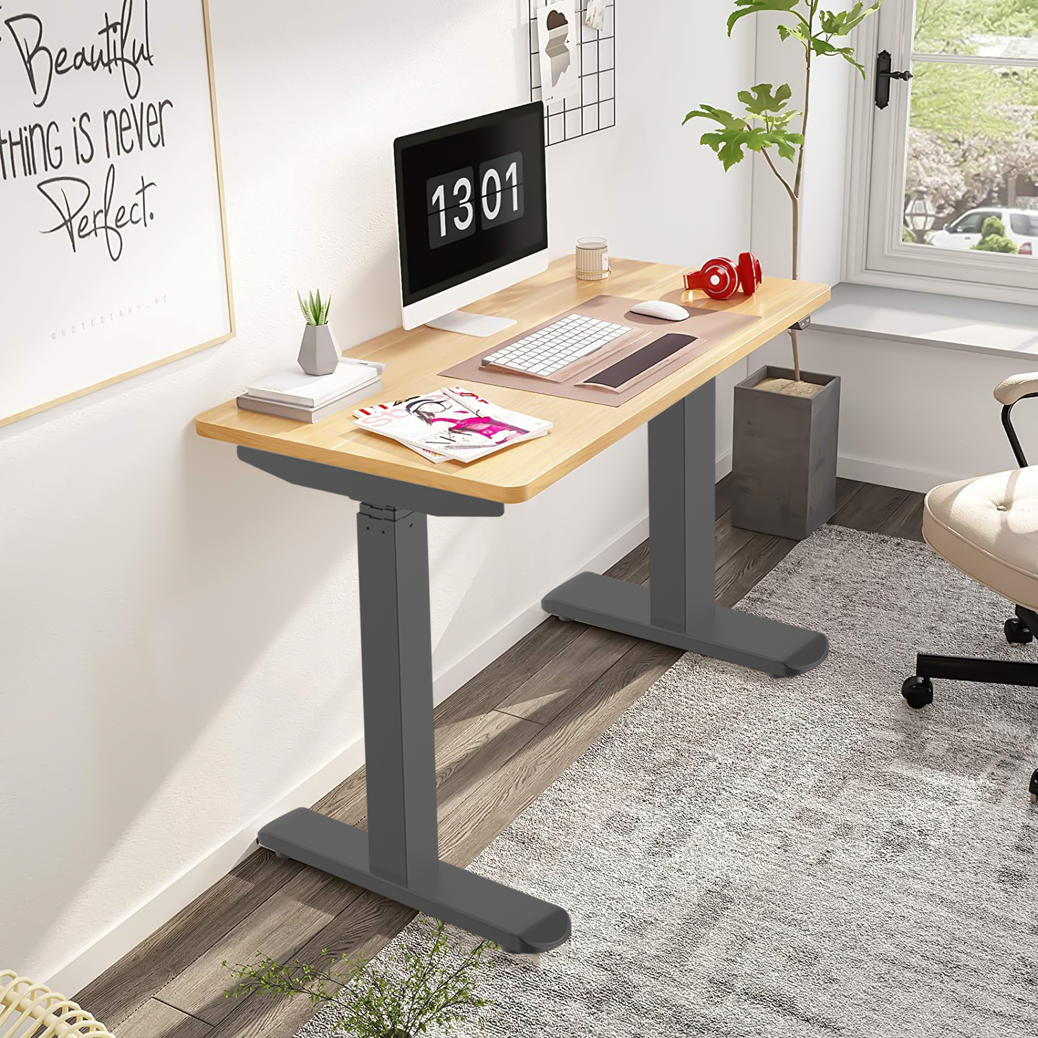 Artlia Electric Stand up Desk Frame, Dual Motor Load Ergonomic Electric ...