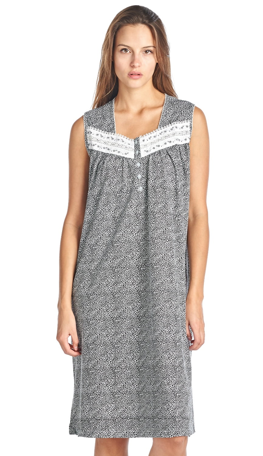 Casual Nights Women's Fancy Lace Trim Sleeveless Nightgown - Walmart.com