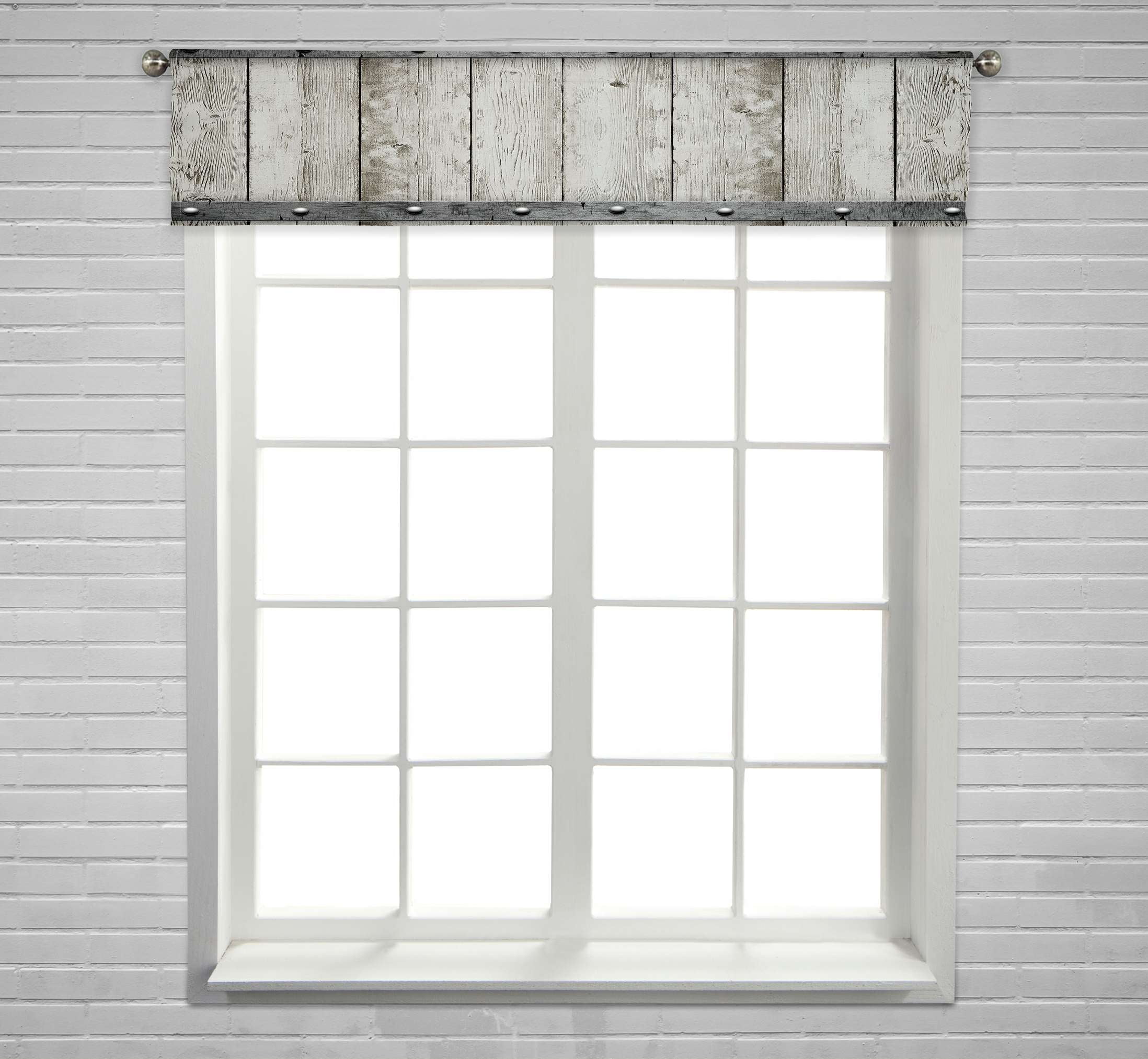 ECZJNT Wood with metal Window Curtain Valance Rod Pocket Size 54x12 ...