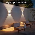 Hoyiours Solar Fence Lights Outdoor Waterproof, 4-Pack Up/Down Solar ...