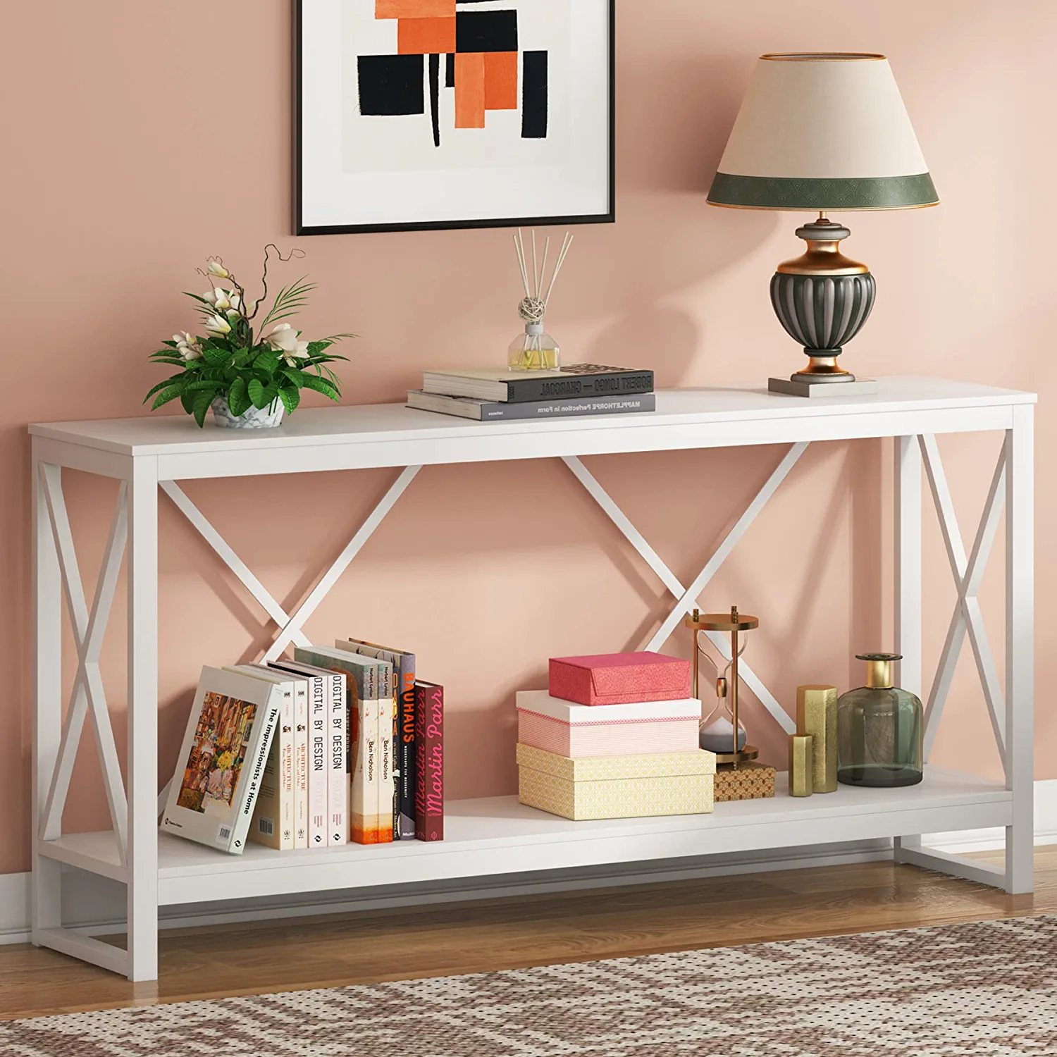 70.9 Inch Extra Long Console Table, Tribesigns Industrial Sofa Table ...