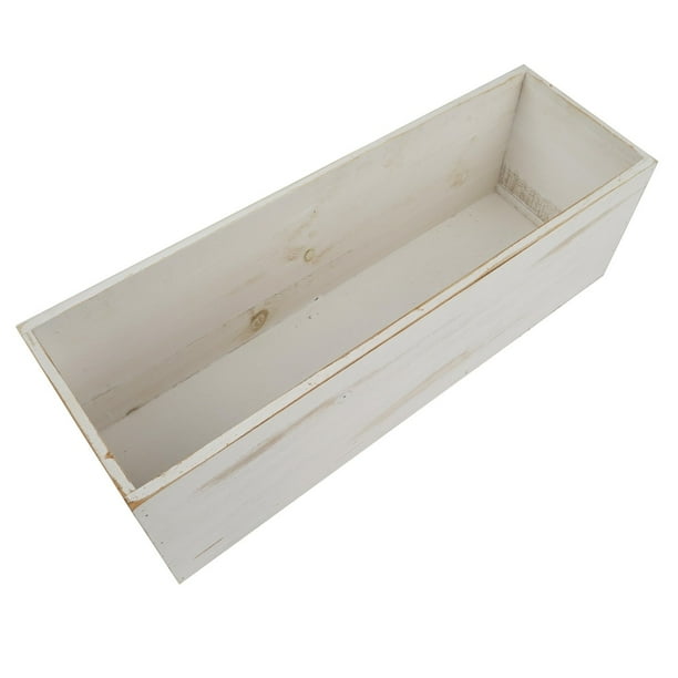 Efavormart 18x6'' Whitewash Wood Planter Boxes With Plastic Liner DIY ...