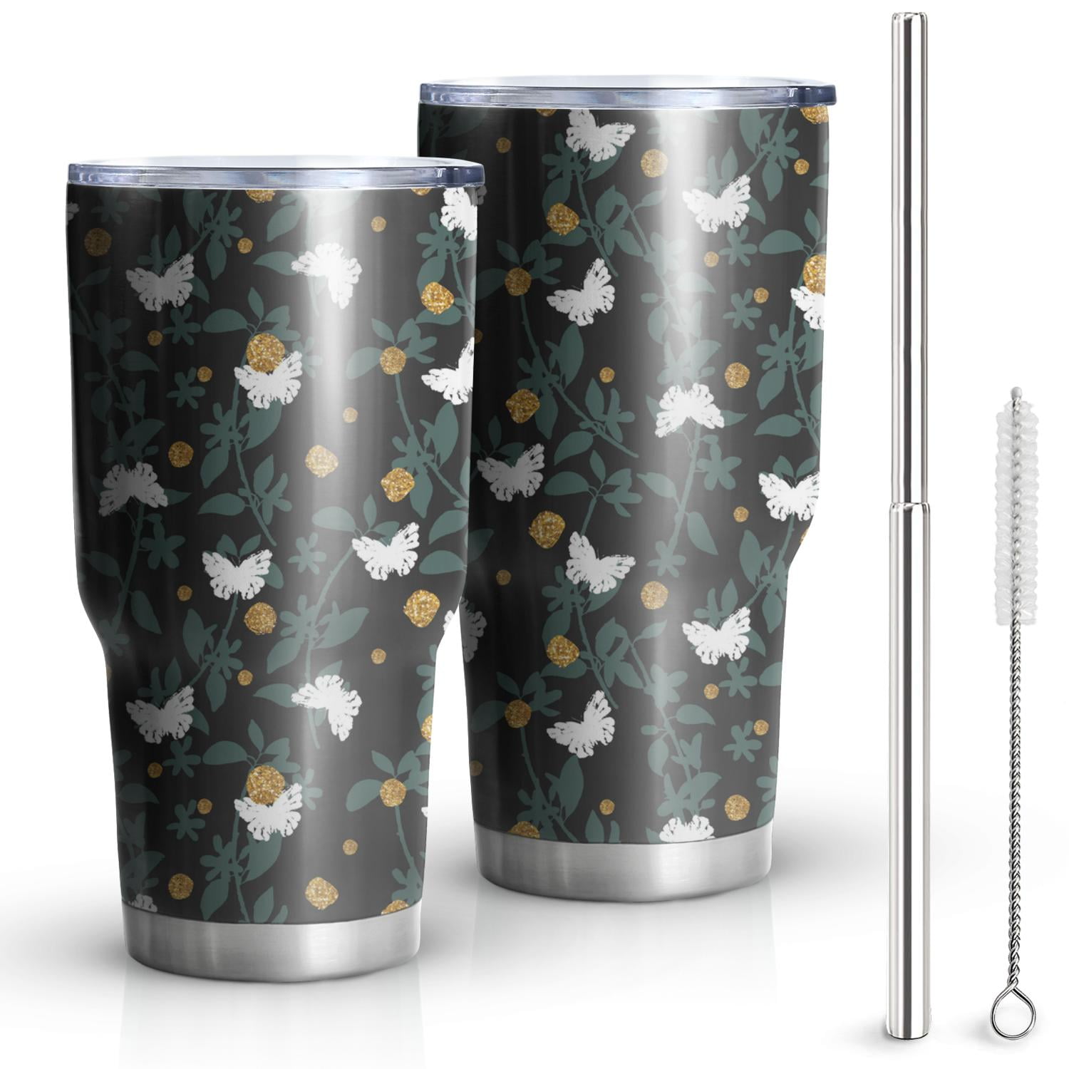 Butterfly Tumbler with Lid and Straw- Butterfly Gifts for Women ...