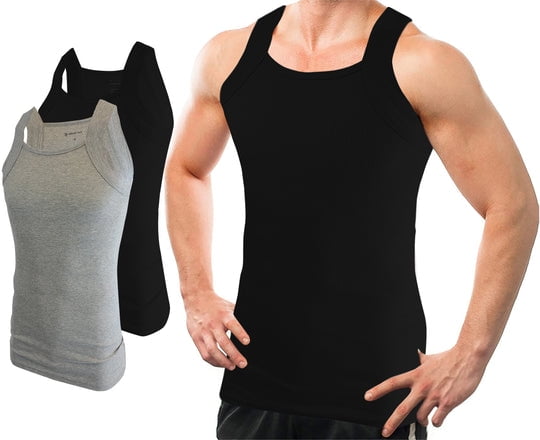 Different Touch 2 Pack Men G-Unit Style Square Cut Tank Top - Walmart.com