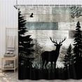 Rustic Deer Fabric Shower Curtain Set, Farmhouse Style, Waterproof ...