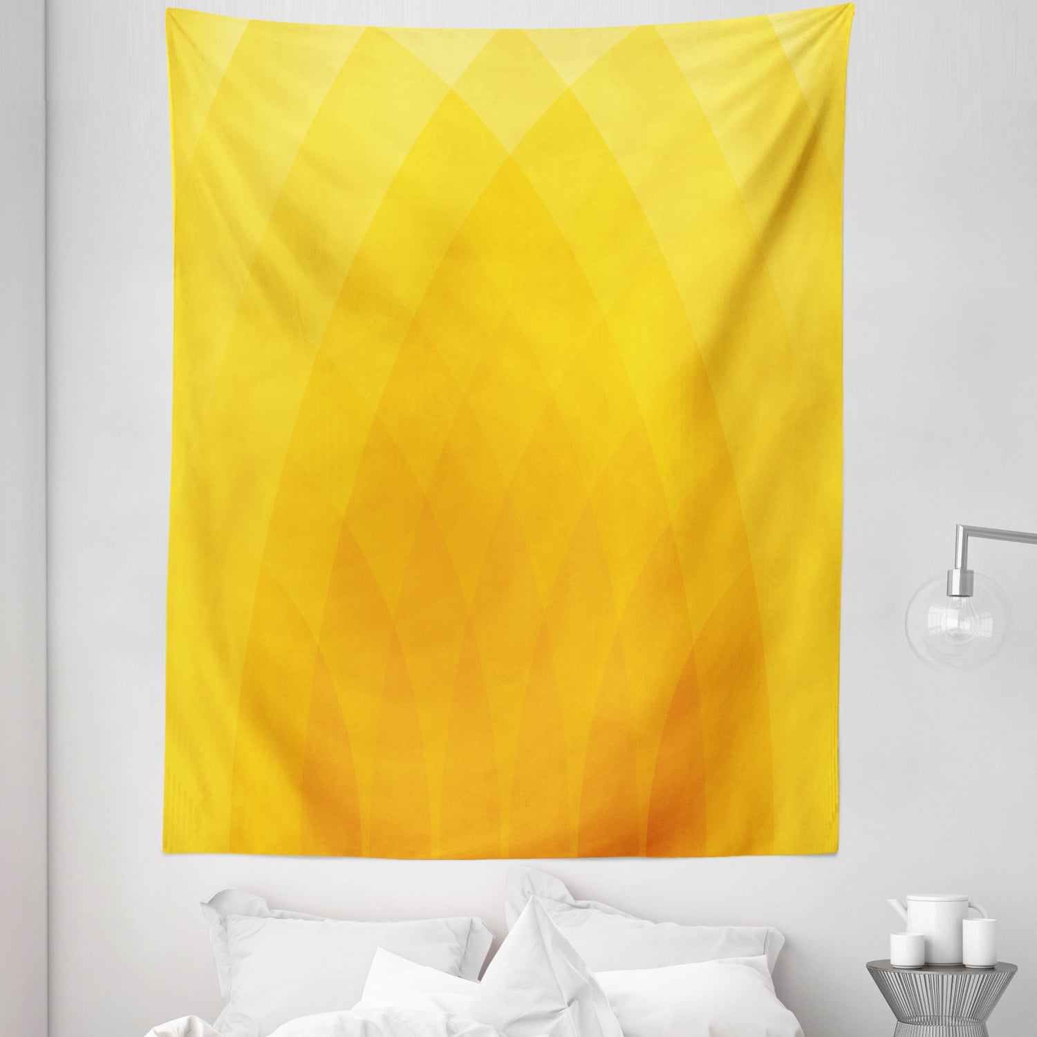 Yellow Tapestry, Illustration of Modern Unusual Shaded Motifs Dreamlike ...