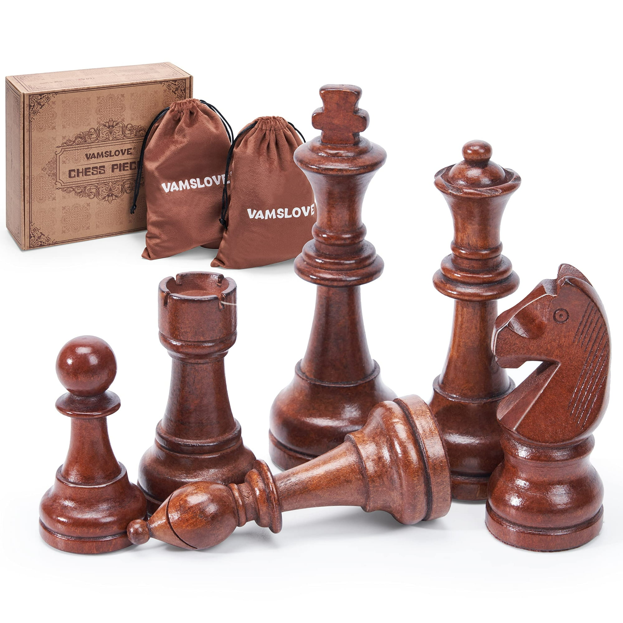 Click here for Vamslove Wooden Chess Pieces Large 4.5 King Set Of... prices