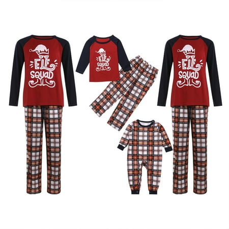 Parents Children's Suits Parenting Pajamas Two Piece Set Elf Squad ...