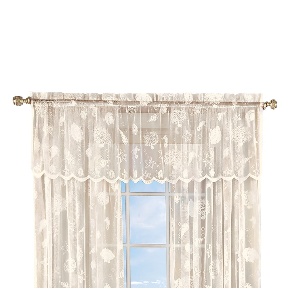 Reef seashells lace ivory valance - Walmart.com