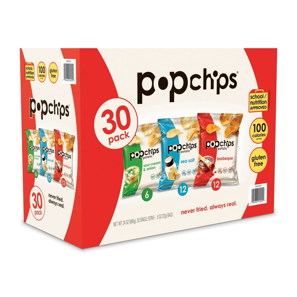 Popchips Variety Pack, 0.8 oz, 30 Count - Walmart.com - Walmart.com