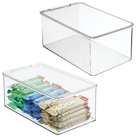 mDesign Plastic Stackable Kitchen Pantry Box for Cabinet, Refrigerator ...