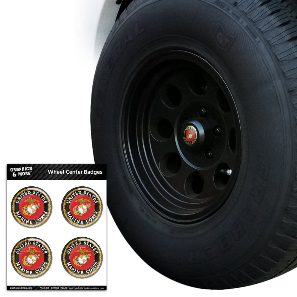 Marines USMC Emblem Black Yellow Red Officially Licensed Tire Wheel ...
