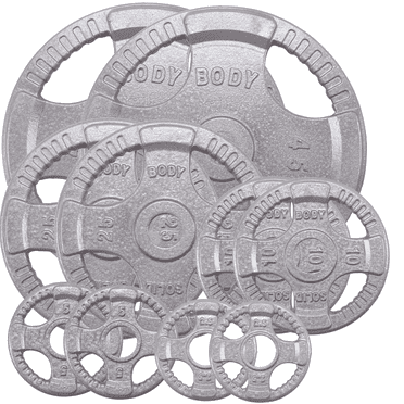 Body Solid - 140 lb Olympic Weight Plate Set with 6' Olympic Black Bar ...