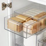 mDesign Plastic Stackable Kitchen Storage Organizer with Drawer - 4 ...