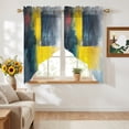 Abstract Color Block Sheer Curtains Swag Valances for Windows Yellow ...