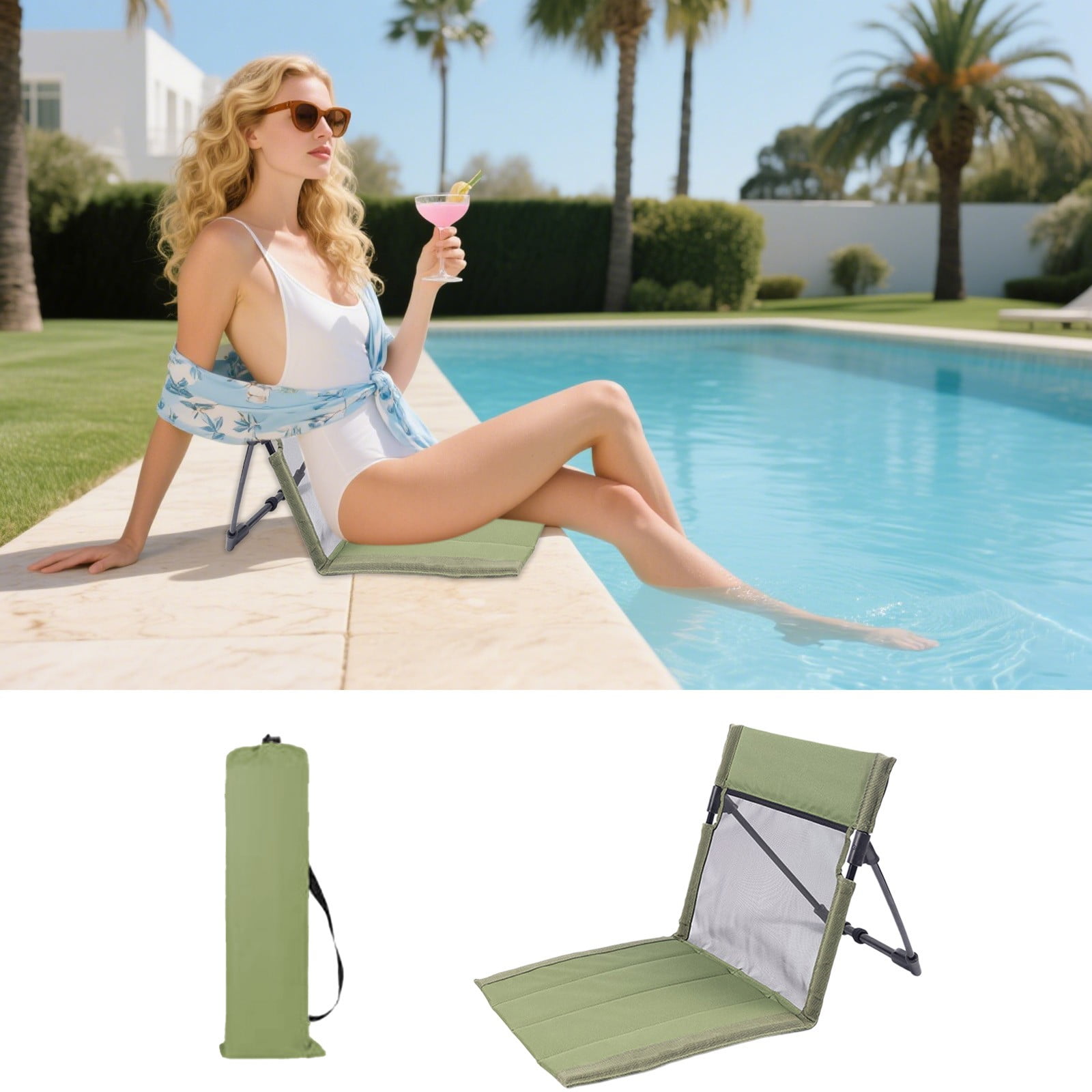 Click here for Fhbvt Foldable Beach Mat With Backrest 80x40cm Erg... prices