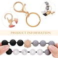 Black 8X8CM Wooden Bead Wrist Keychain, Loss Prevention Bracelet Key ...