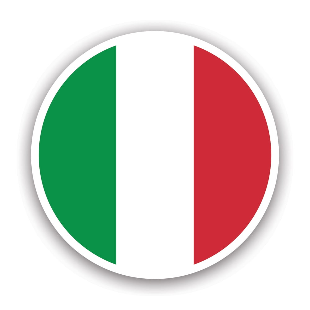 Round Italian Flag Sticker Decal - Self Adhesive Vinyl - Weatherproof ...