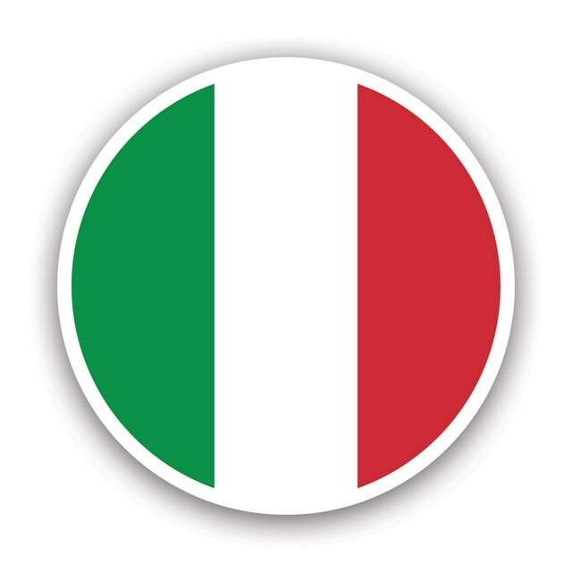 Round Italian Flag Sticker Decal - Self Adhesive Vinyl - Weatherproof ...