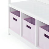 Classic Storage Bench with Bins - White - Walmart.com
