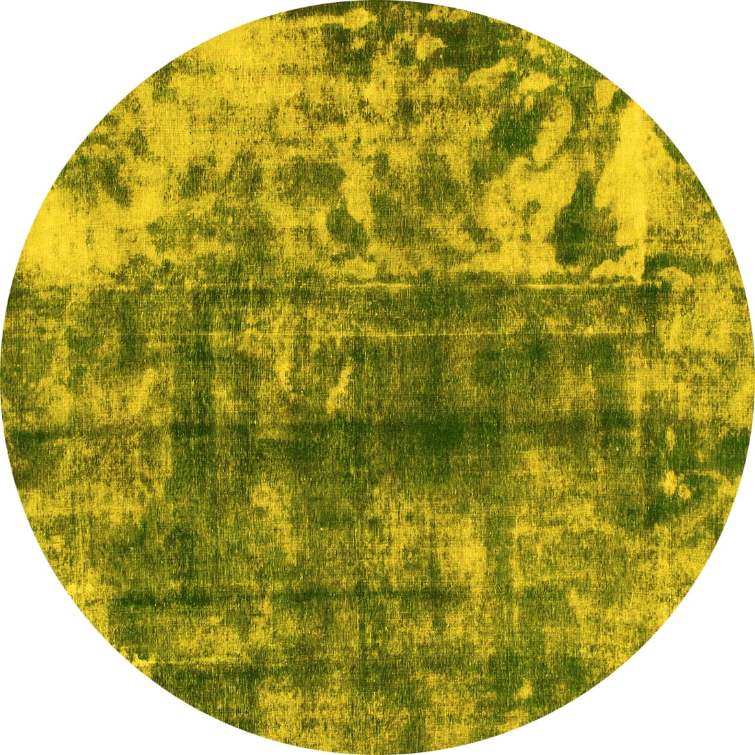 Ahgly Company Indoor Round Abstract Yellow Modern Area Rugs, 5' Round ...