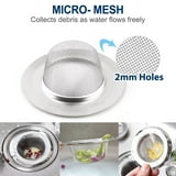 GARENAS Kitchen Strainer Food Catcher for Most Drains Stainless Steel 2 ...