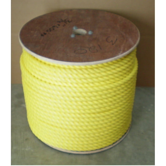 3/4" x 600' Yellow Polypropylene Rope Poly Boat Dock Work Tree 3-Strand ...
