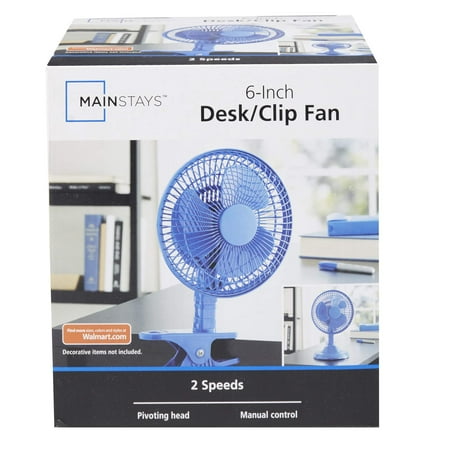 MAINSTAYS 6 INCH DESK/CLIP FAN 2 IN 1 - Walmart.com