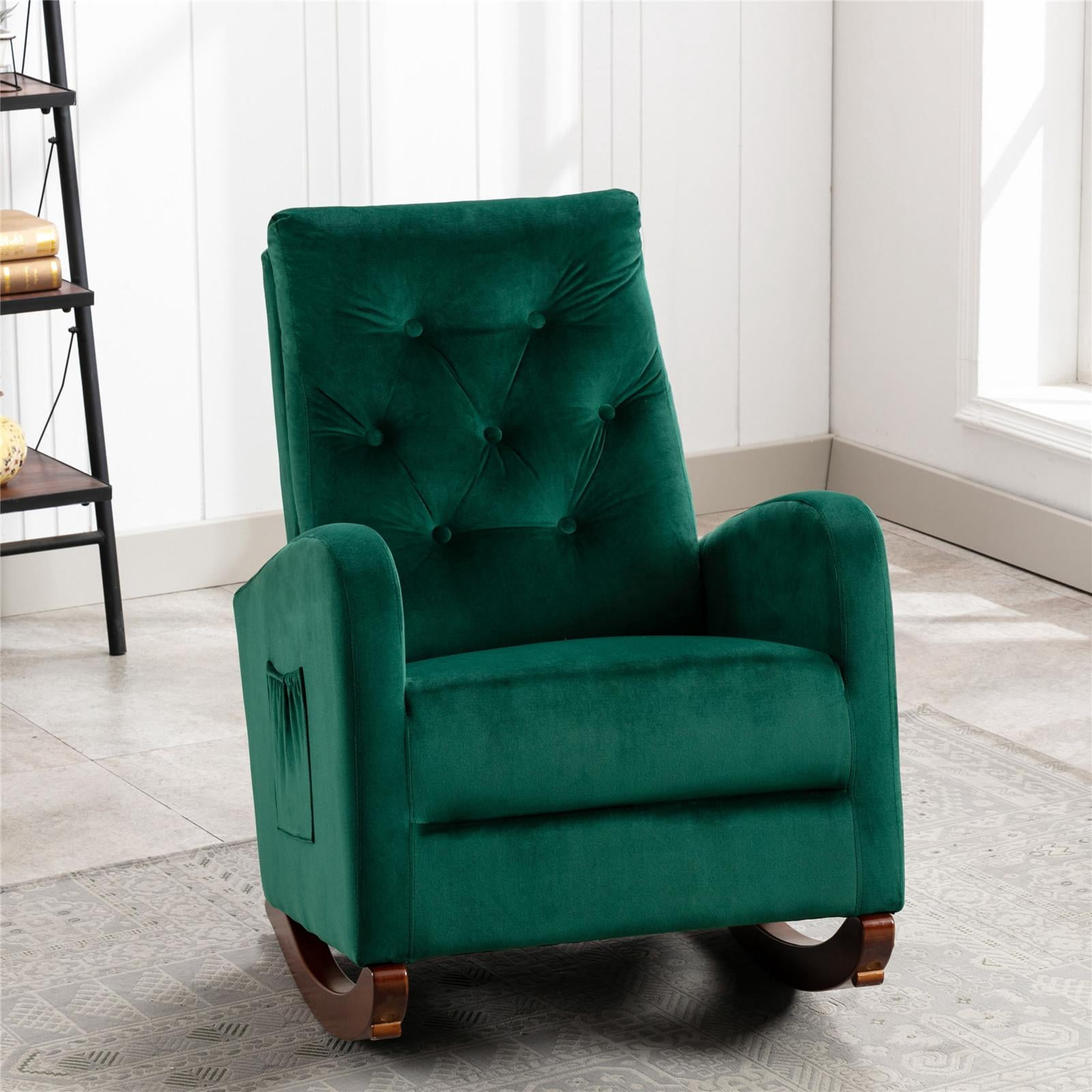 Buy Living Room Rocking Chair, Comfortable Rocker Fabric Padded Seat ...