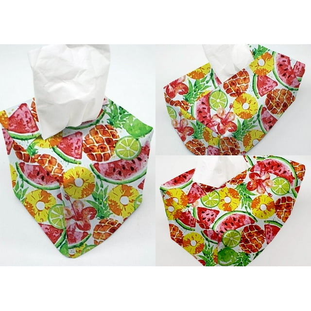 Watermelon & Pineapple Tropical Fruit Tissue Box Cover by Penny's ...