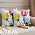 Blue Red Yellow Tulips Outdoor Throw Pillow Covers Set of 2, Country ...