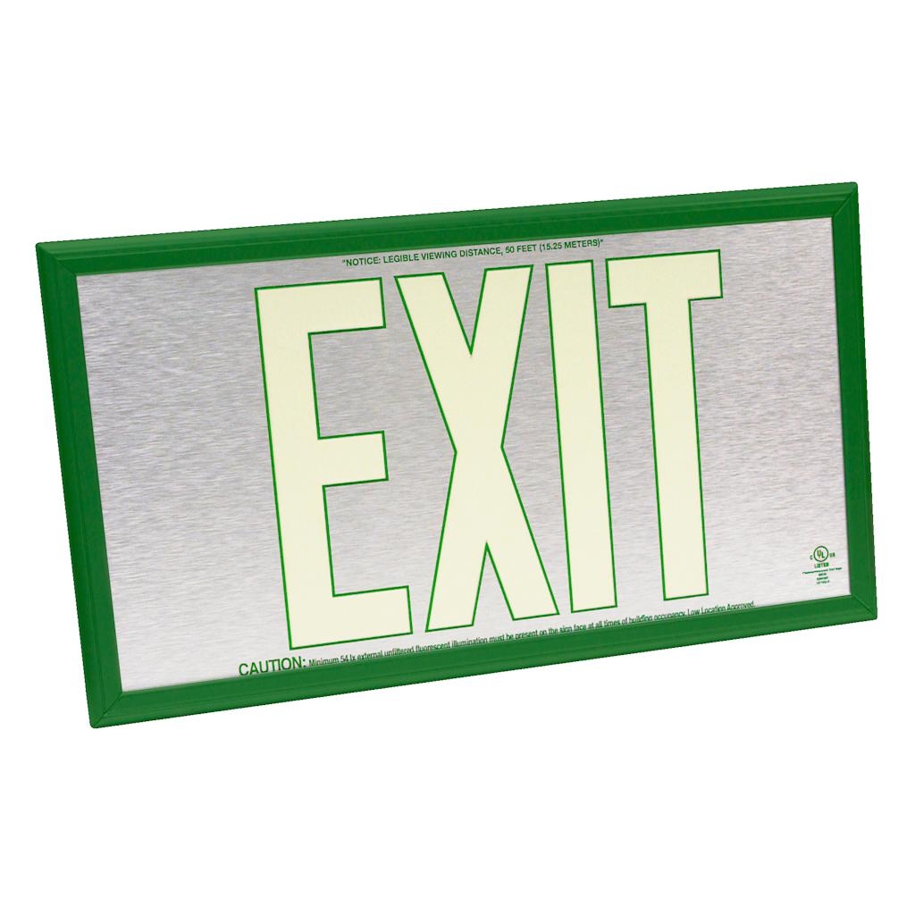 Fulham 003557 - FLPL50DSGG Photoluminescent Exit Signs - Walmart.com