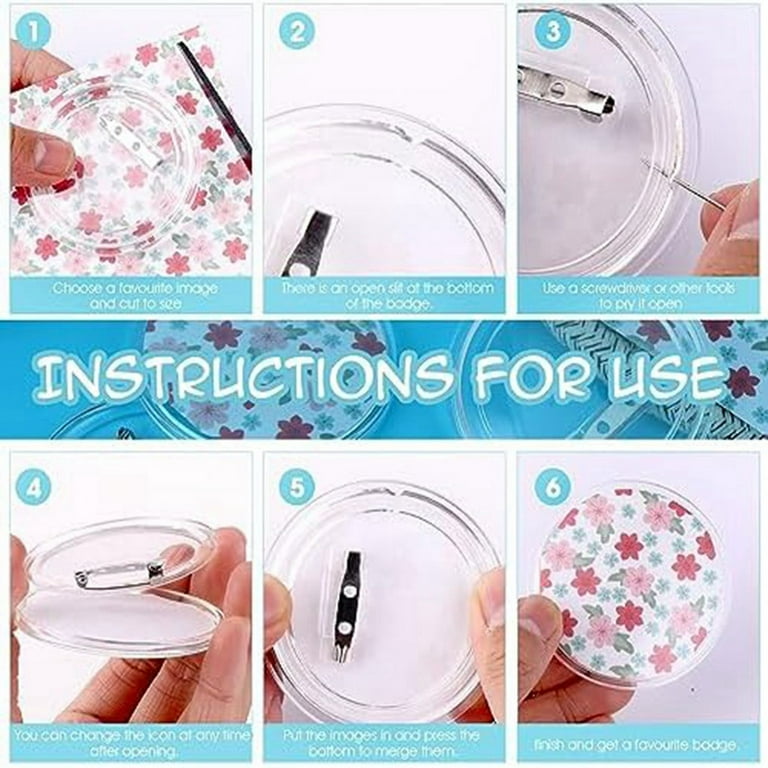 Make Your Own Buttons Badges Customised 32mm Plastic Button Badges By