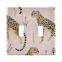 Cheetah Leopard Light Switch Plate Covers 2 Gang Wall Plate Plastics ...