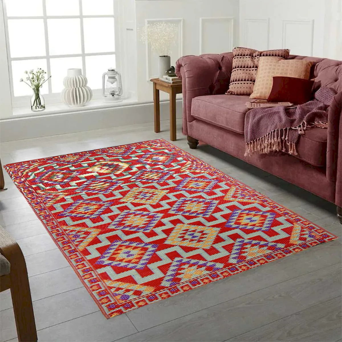 Click here for Unbranded Multi Color Kilim Pattern Plastic Outdoo... prices