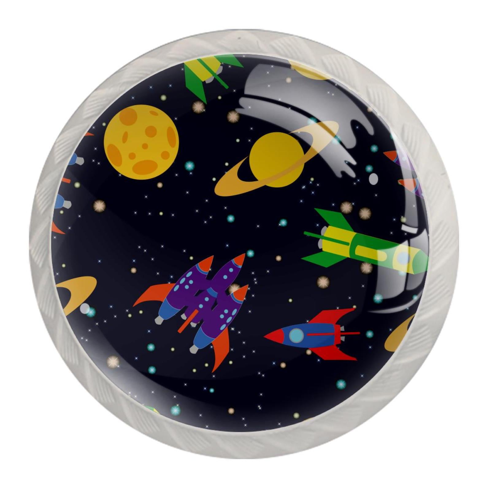 4 Pcs Space Rocket Planets Knobs for Kitchen Cabinet Cupboard Dresser ...