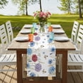 Blue Purple Red Hydrangea Burlap Cotton Table Runner 13x70 Inches Long ...