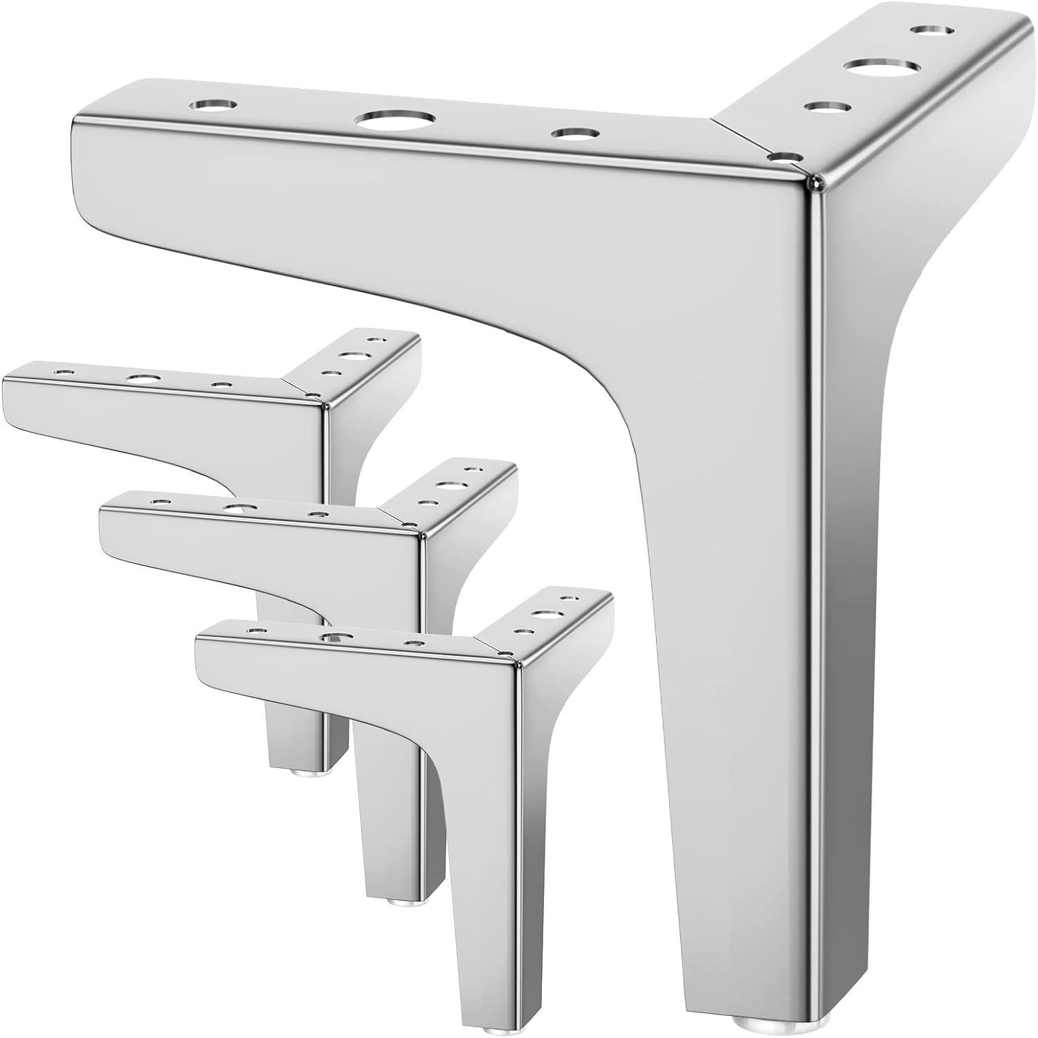 Juego de 4 patas plateadas para muebles, carga de hasta 800 kg, pata de ...