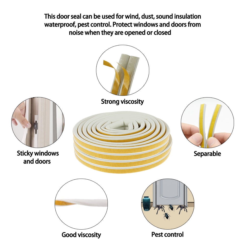 Buy Willstar 5M Weather Stripping Door Seal Strip Foam Insulating Strip ...