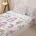 Metsweet Cartoon Unicorn Zipper Twin Comforter Sets with Fitted Sheet ...