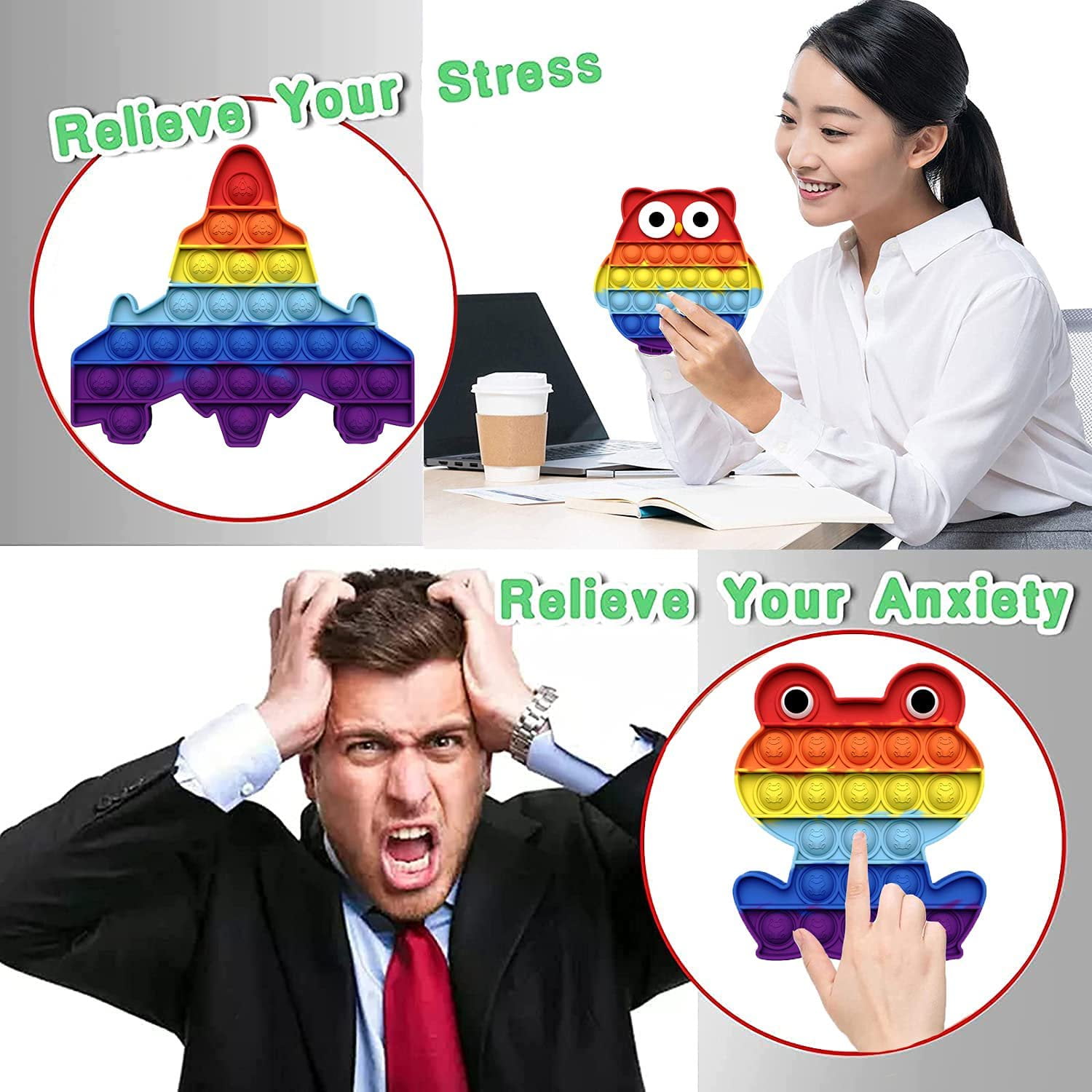 Buy 3 Packs Bubble Sensory its Push It Fidget Pop Toy, Popper Poop ...