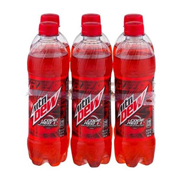 Mountain Dew Code Red Soda, 16.9 oz bottle (6 count) - Walmart.com