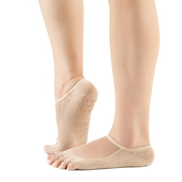 Flammi Women's Peep Toe Liner Socks No Show with Nonslip Heel Grip (3 ...