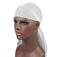 Premium Cool Mesh Durags With Long Tail 360 Waves Doo Rag For Men Du Rag Skull Cap 34 Packed