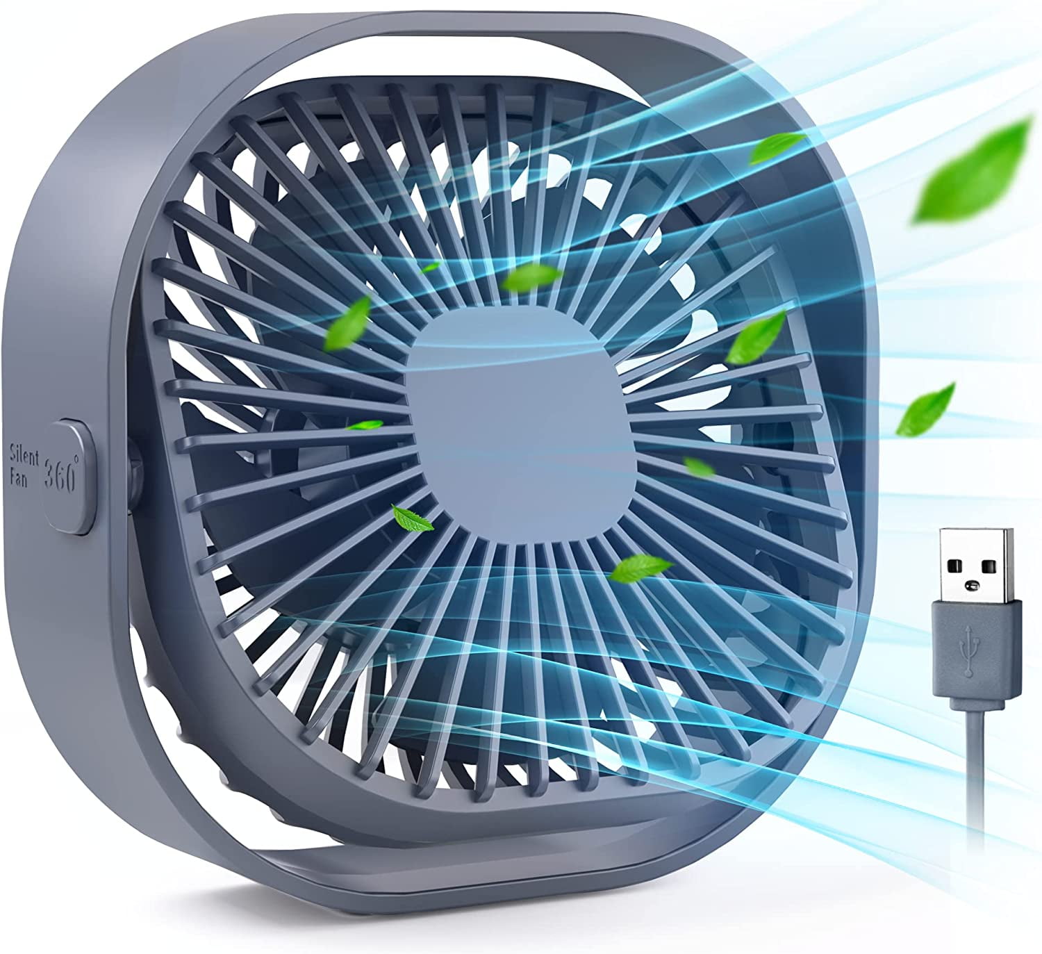 Desk Mini USB Table Fan, Portable Table Fan, 4" Desktop Fan 3 Speeds ...