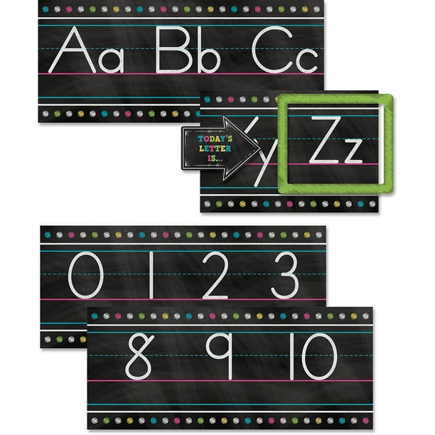Chalkboard Brights Alphabet Line Bulletin Board Set - Walmart.com