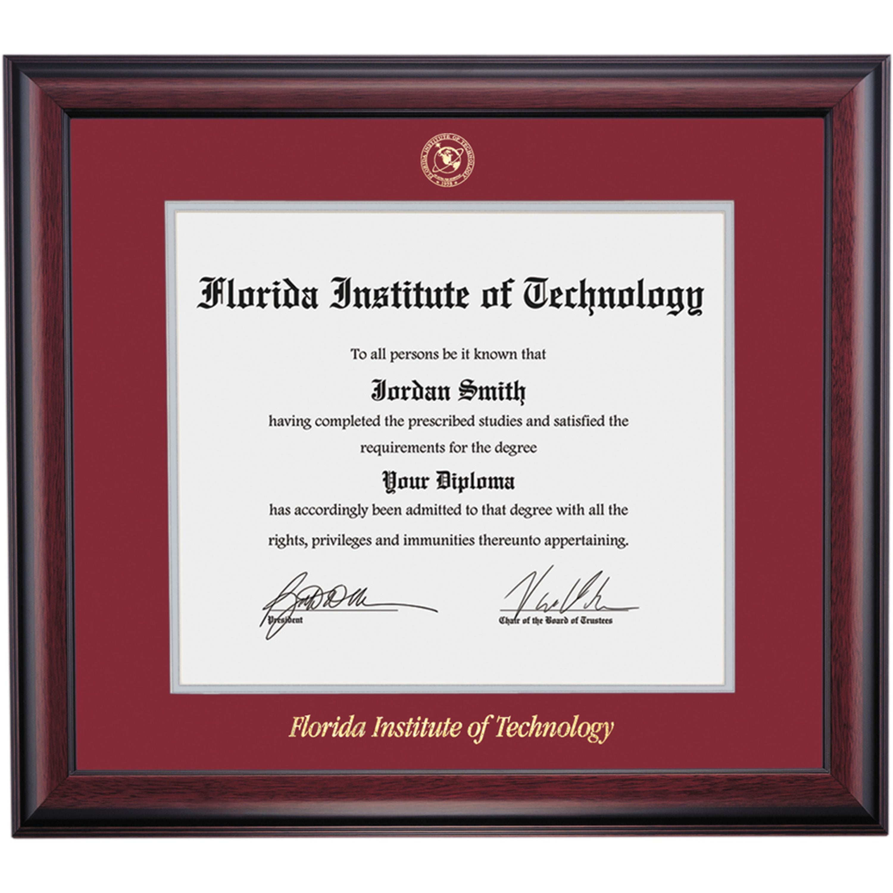 OCM Diploma Frame for Florida Tech FIT, 19" x 21" Ph.D. Diplomas Frame ...